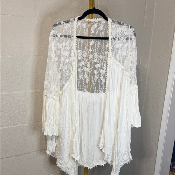 POL | Tops | Pol White Lace Openfront Blouse | Poshmark
